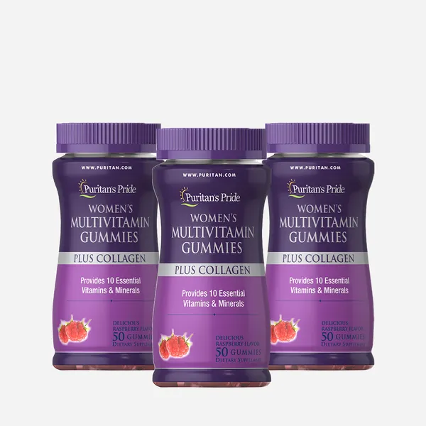 Puritan's Pride Women's Multivitamin Gummies Plus Collagen, 50 Gummies ...